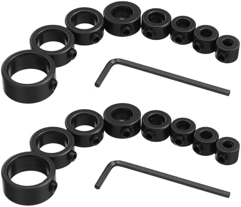 9PCS Drill Bit Stop Collar Set, Adjustable Drill Bit Depth Stopper with ...