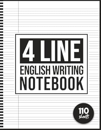 4 Line English Writing Notebook: Handwriting Practice Book to Learn ...