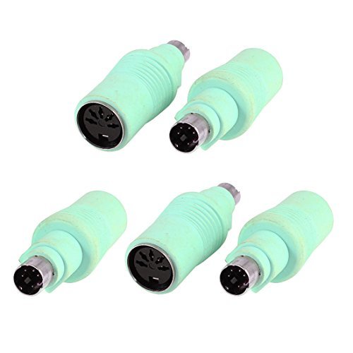 PS/2 Keyboard 6P Mini DIN Male to at 5 Pin Female Connector 5 Pcs ...