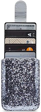 Amazon.com: Arlgseln Glitter 5 Cards Holder Cell Phone Pouch ...