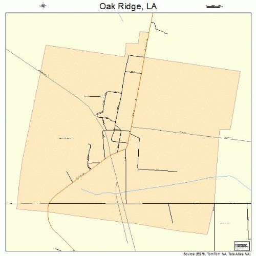 Amazon.com: Large Street & Road Map of Oak Ridge, Louisiana LA ...