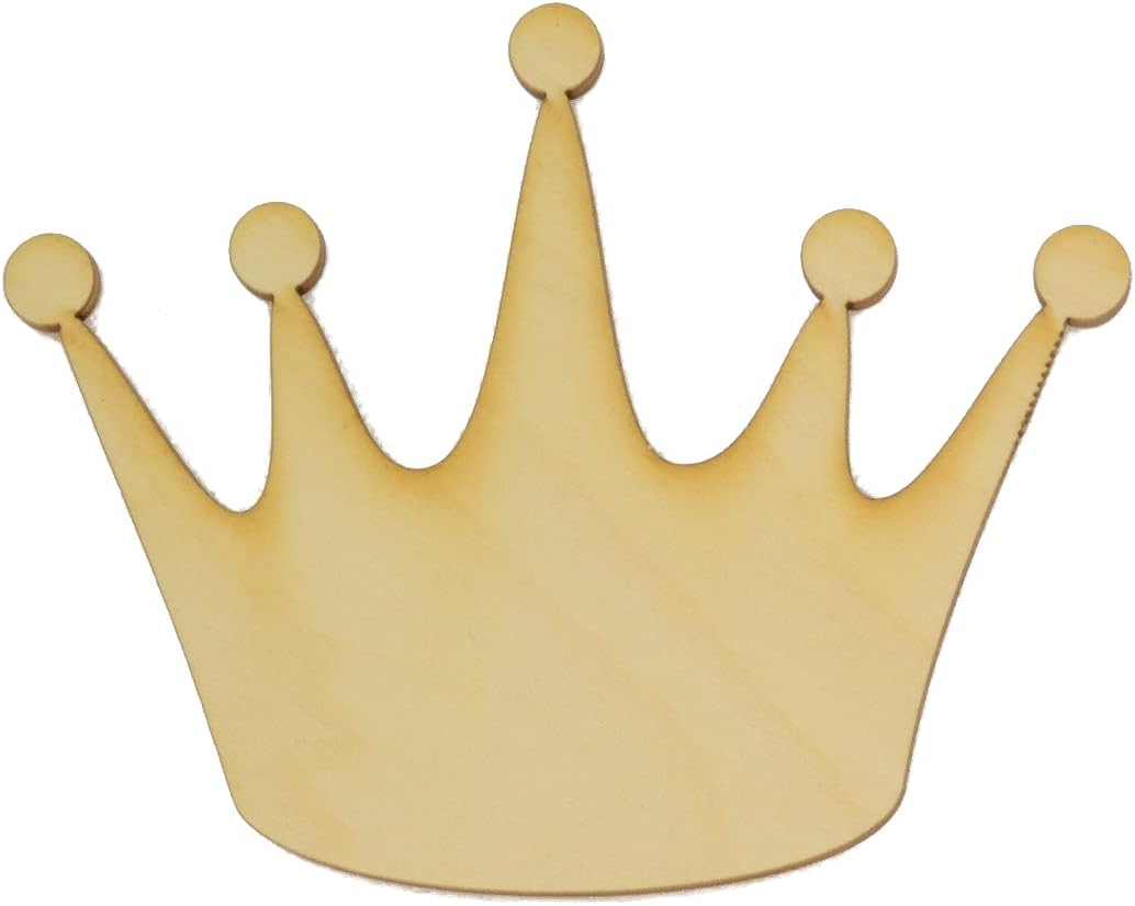 Amazon.com: Unfinished Crown Wood Cut Out Available in a Variety of ...