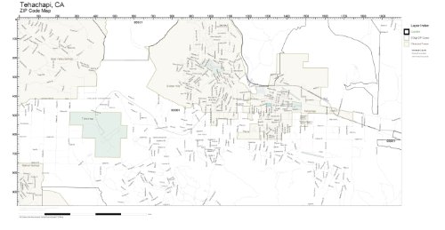 ZIP Code Wall Map of Tehachapi, CA ZIP Code Map Laminated: Amazon.com ...
