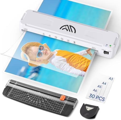 Amazon.com : Qfun Small Laminator Machine with 20 Laminating Sheets 9 ...