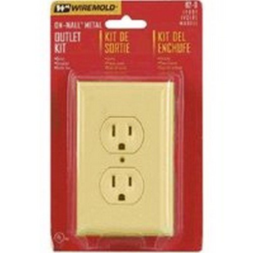 Wiremold Outlet Kit Surface Wiring Metallic Box Ivory Paintable ...