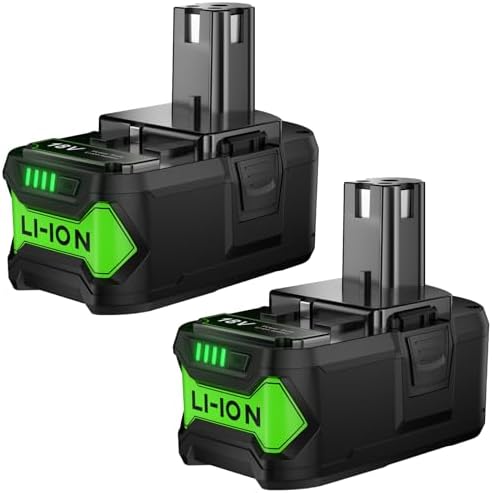 2 Pack 8.0Ah Replacement Battery for Ryobi One+ 18V Battery RB18L50 ...