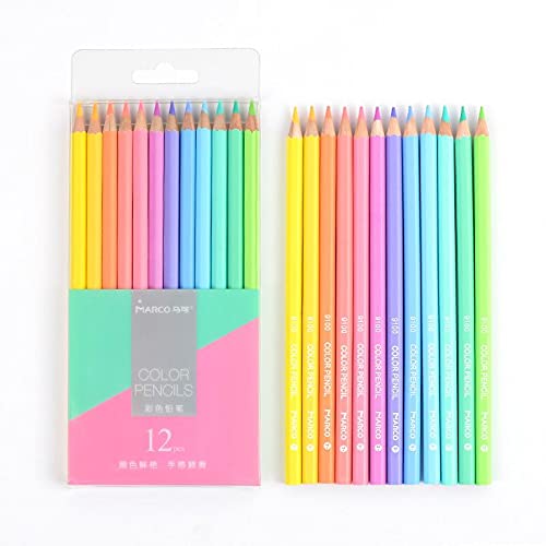 Festiko Pack Of 12 Color Rainbow Pastel Dream Pencils, Extra Smooth ...