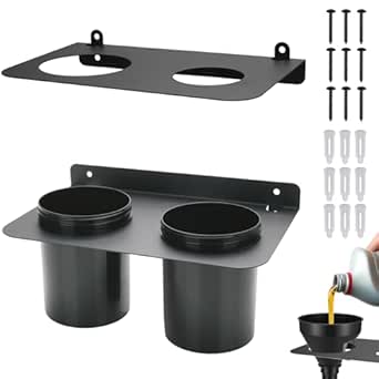 Amazon.com: Oil Funnel Holder Storage Rack Wall Mount Fluid Drain ...