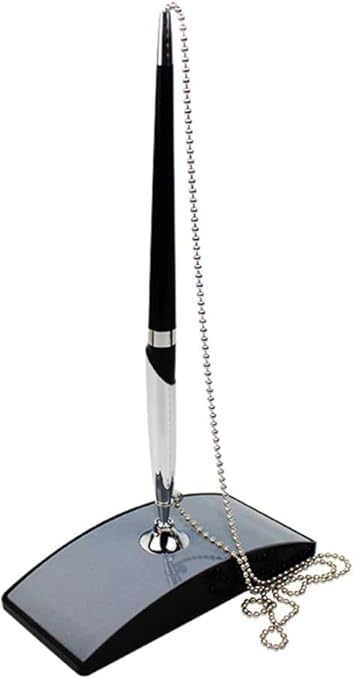 Reception Pen Desk On Chain With Stand,Counter pen Holder Base ...