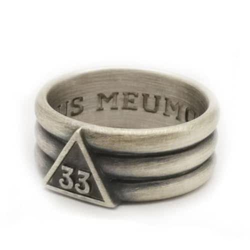 Amazon.com: Masonic Scottish Rite 33 Degree Band Standard Silver Ring ...