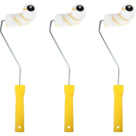 Tofficu 3Pcs Paint Roller Kit 12 Wheels Pipe Tube Roller Brush Arc ...