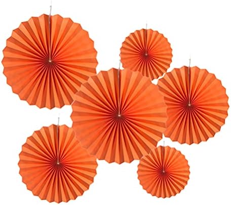 Amazon.com: 18Pc Party Hanging Orange Paper Fans, Fall Paper Fans ...