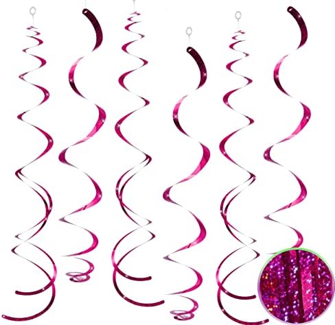 Amazon.com: 30 pcs Hot Pink Hanging Swirls Decorations Swirl Party ...