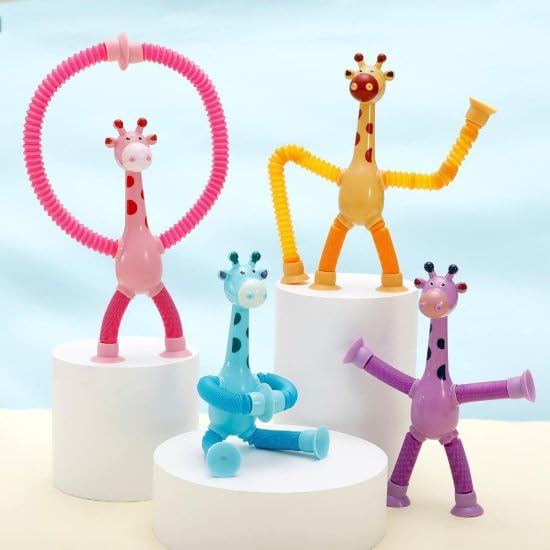 Buy Suction Cup Giraffe Toy, Shape Changing Sensory Tubes Fidget Tubes ...
