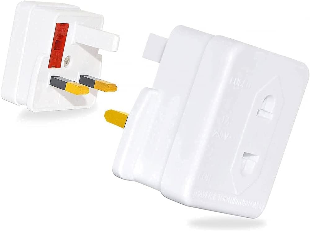 UK 2 to 3 Pin Fuse Adaptor Plug 1 Amp For Shavers And Toothbrushes ...
