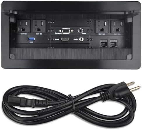 Amazon.com: Table Power Brush Connectivity Box with 4 AC Power + 2 RJ45 ...