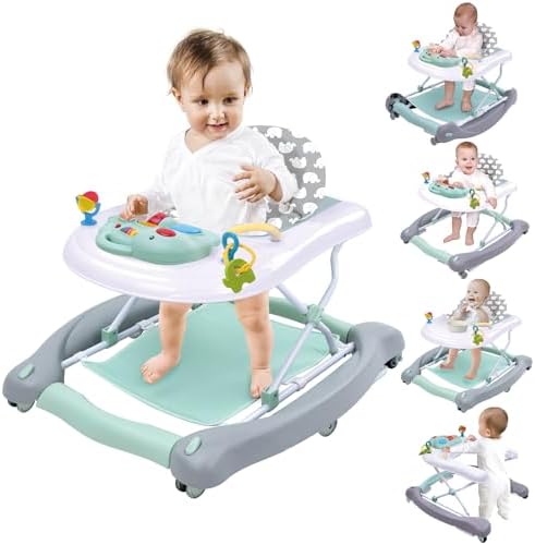Amazon.com : 5 in 1 Foldable Baby Walker, Activity Baby Walker-Baby ...