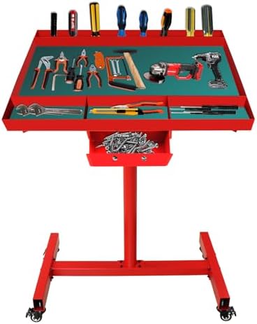 OUKIDR Adjustable Tear Down Work Table with Drawer, 220 lbs Rolling ...