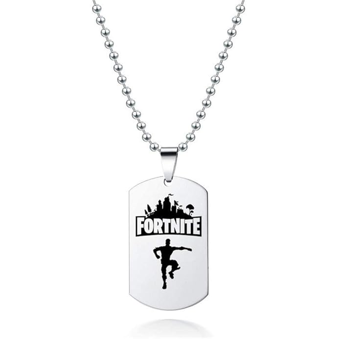 Buy RVM Jewels Fortnite Game Inspired Dog Tag Gaming Pendant Necklace ...