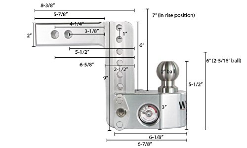 Weigh Safe Aluminum Adjustable Trailer Hitch - Towing Hitch with Built ...