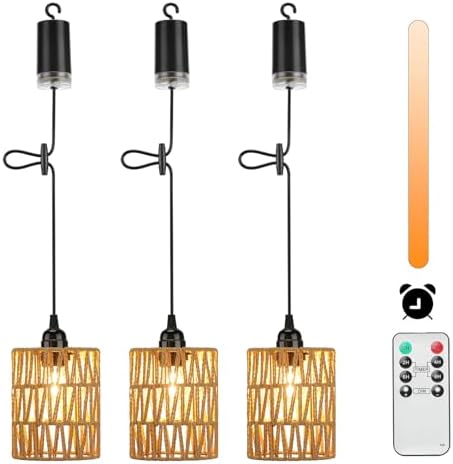 Portable Hanging Light Fixture Battery Operated,Rechargeable Pendant ...