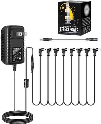 Amazon.com: Pigtone Guitar Pedal Power Supply Adapter 9V DC 2A Tip ...