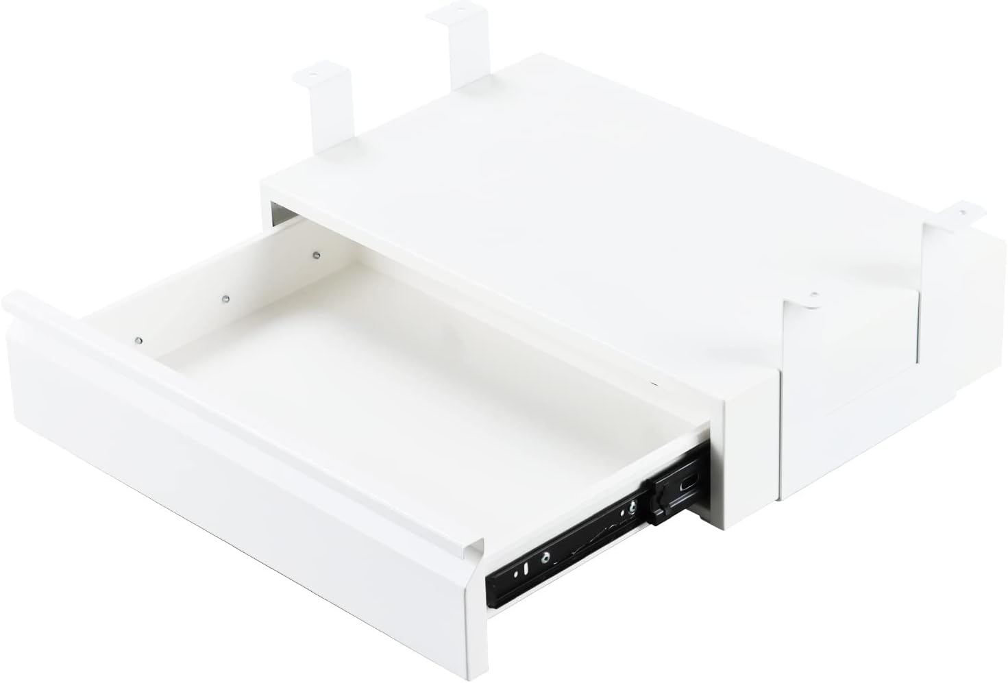 OSteed Large Under Desk Drawer Metal White, Pull-out Storage Organizer ...