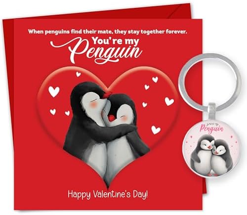 Penguin Anniversary Card / Cute Romantic Valentine Card for Husband ...