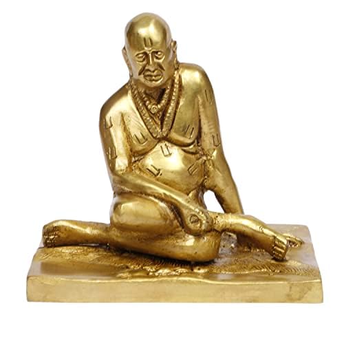 Buy Vrindavan Shopi Brass Swami Samarth Murti Idol Home Office Temple ...