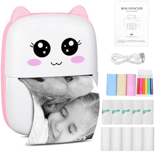 Amazon.com: Mini Portable Printer - Pocket Thermal Printer with 12 Roll ...