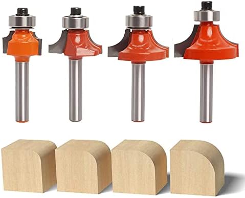 3 PCS Router Bit Set, 1/2-Inch Shank Round Over Raised Panel Cabinet ...