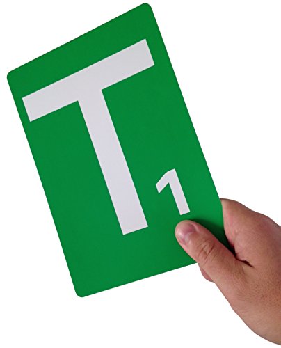 Handball team time-out board, complete set with 6 green cards in A5 ...