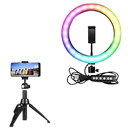 Mabron RGB Desktop Soft LED Ring Light RGB Colors with Mini Tripod ...