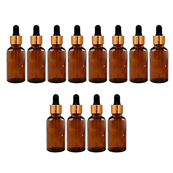 Buy Bihari Brothers Set of 12-30 ml Glass Round Amber Bottles (Neck ...