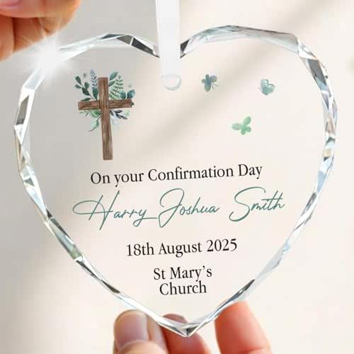 Beecreative Personalised Confirmation Gifts For Boys - Crystal Glass ...