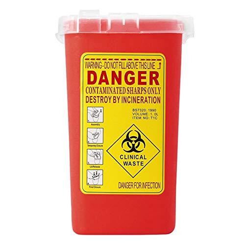 Buy Plastic Sharps Container Biohazard Needle Disposal Box for ...
