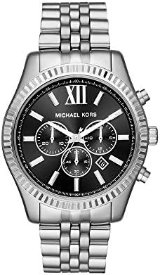 Michael Kors Lexington Chronograph with Silver Tone Stainless Steel ...