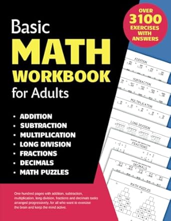 Basic Math Workbook for Adults: Activity book with over 3100 tasks of ...