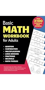 Basic Math Workbook for Adults: Activity book with over 3300 tasks of ...
