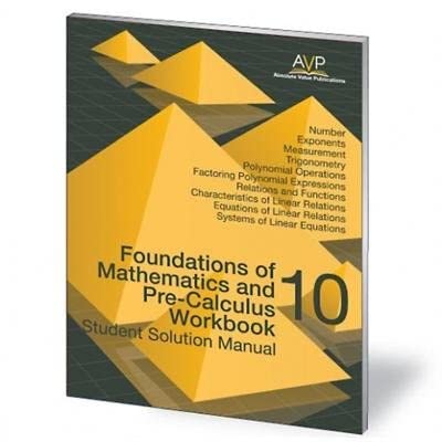 Foundations of Math and PreCalculus 10 Workbook Student Solution Manual ...
