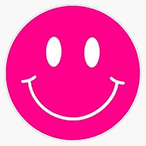 Amazon.com: Hot Pink Smiley Face Sticker Vinyl Waterproof Sticker Decal ...