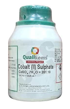 Cobalt Sulphate LR 100gms (QUALIKEMS) CAS No =10026-24-1 : Amazon.in ...