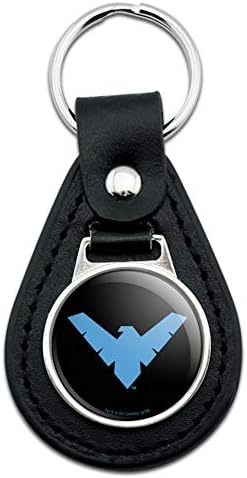 Amazon.com: Black Leather Batman Nightwing Logo Keychain : Clothing ...