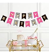 Amazon.com: Hot Pink and Black Birthday Decorations for Women, Hot Pink ...