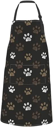 Amazon.com: Dog Grooming Apron Waterproof Cute Pet Animal Dog Paws ...