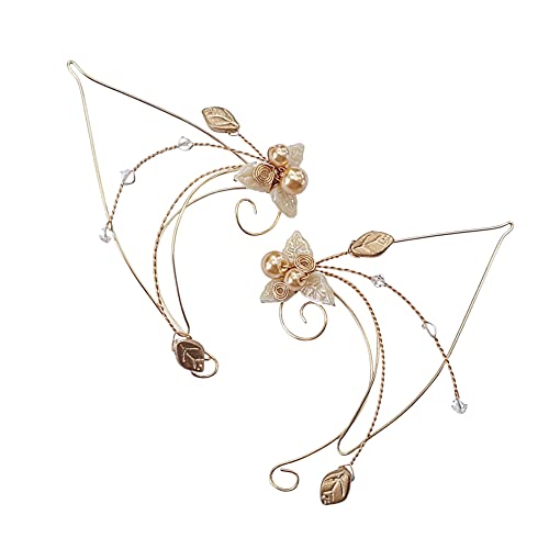 Amazon.com: Golden Crystal Elf Ear Cuff Wraps Pair : Handmade Products