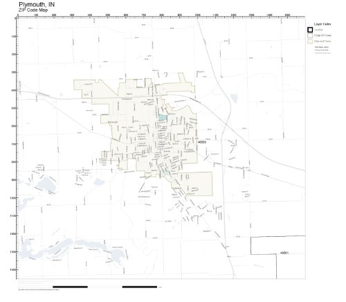 Amazon.com : ZIP Code Wall Map of Plymouth, IN ZIP Code Map Laminated ...