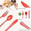 Amazon.com: 150 Pack Red Plastic Silverware, Red Plastic Utensils ...