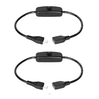 Onite USB Switch, Micro USB Power Switch, 2pcs Micro USB Female to Male ...
