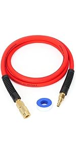 Amazon.com: FYPower Air Compressor Whip Hose 3/8 Inch x 6 Feet Lead in ...